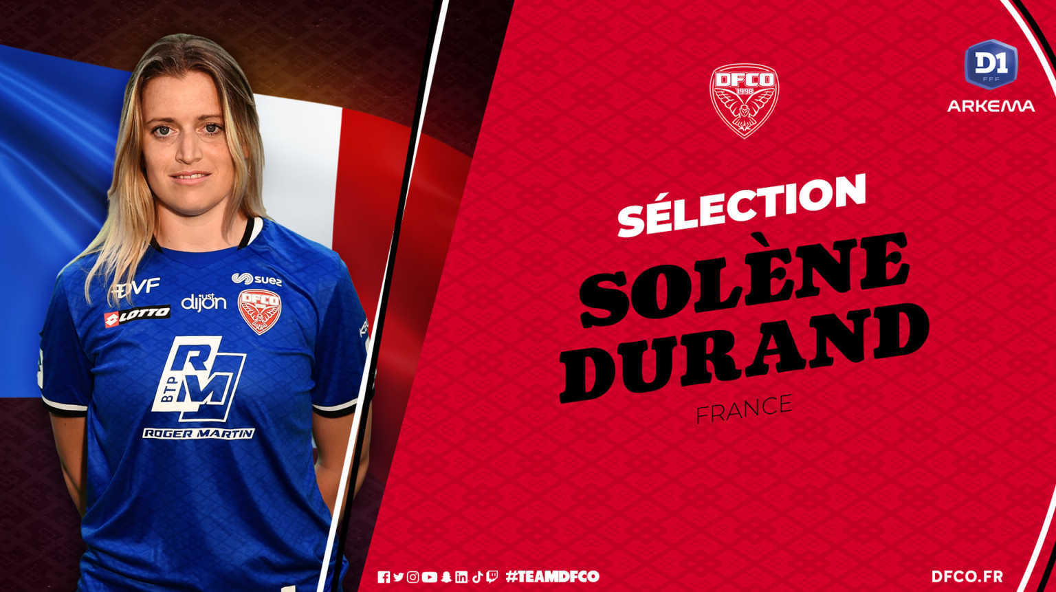 Equipe de France : Solène Durand sélectionnée - DFCO