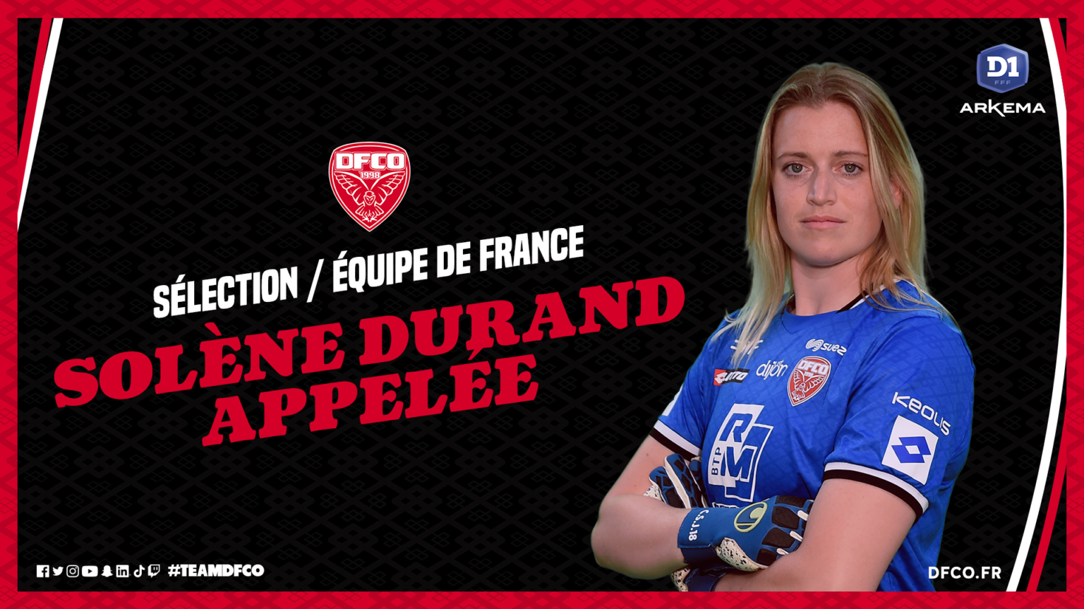 Solène Durand sélectionnée en équipe de France - DFCO